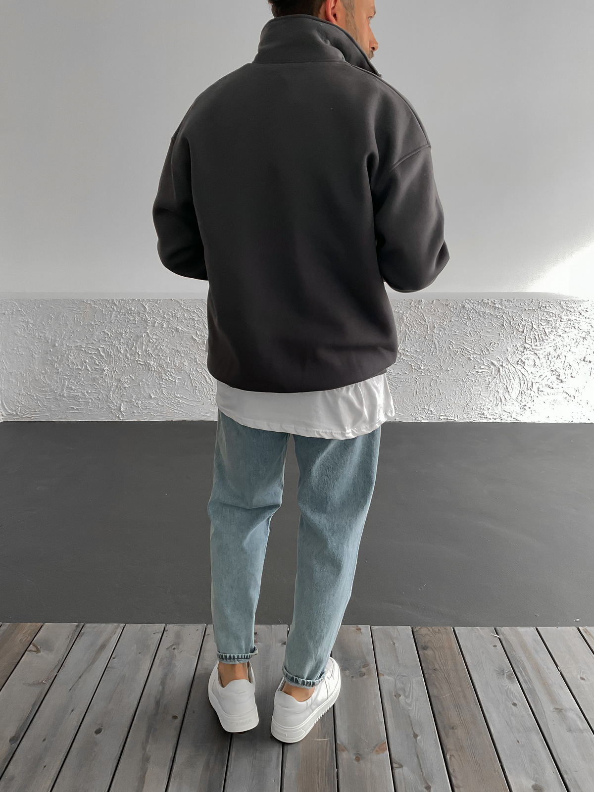 Füme Fine Yarım Fermuarlı Sweat JJ-1329