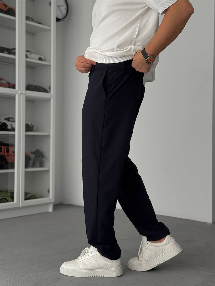 Lacivert Regular Kalıp Kumaş Pantolon TW-7083